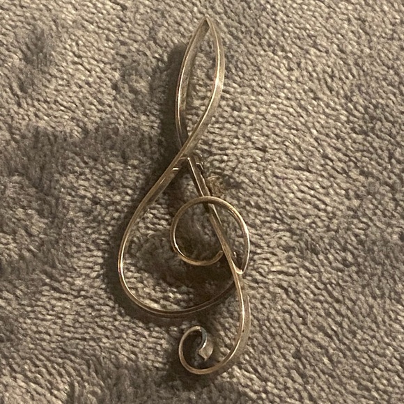Jewelry | Vintage Huge Beau Sterling Silver 925 Treble Cleft Musical ...
